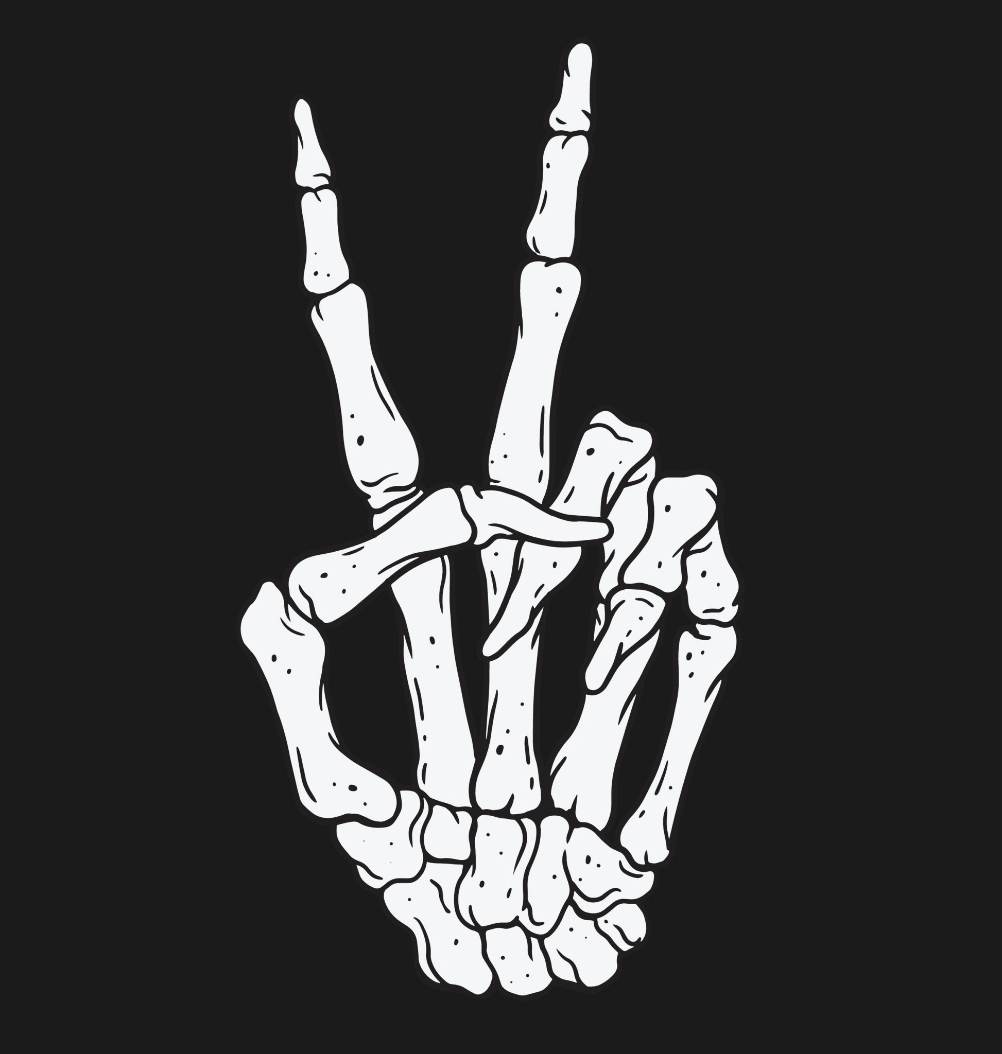 skeleton-hand-making-peace-sign-gesture – Skeleton hand making peace ...